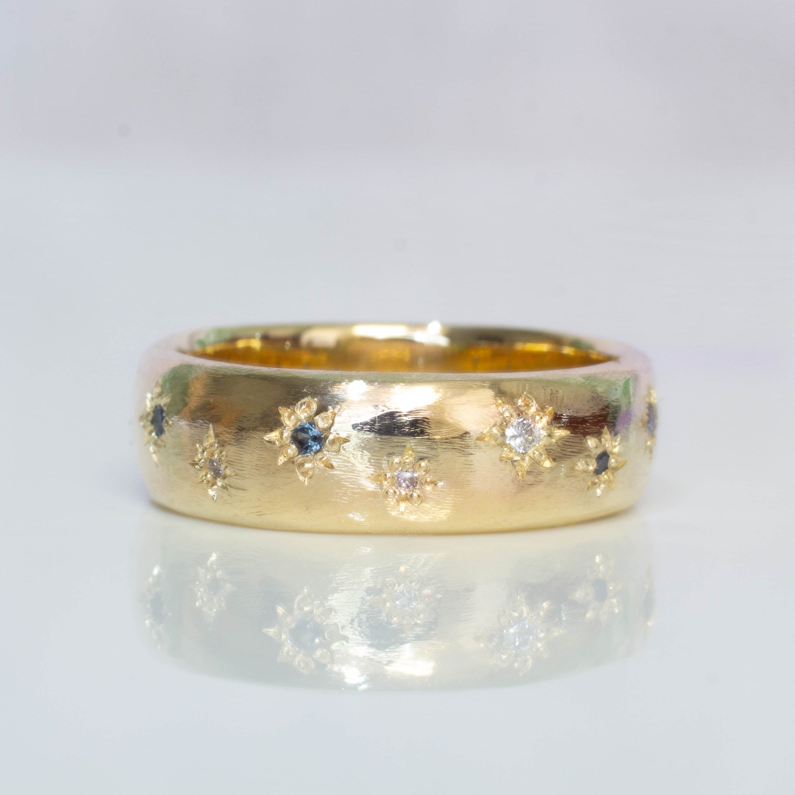 Matariki Band - 9ct Yellow Gold with Sapphires and Diamonds – Sophie ...