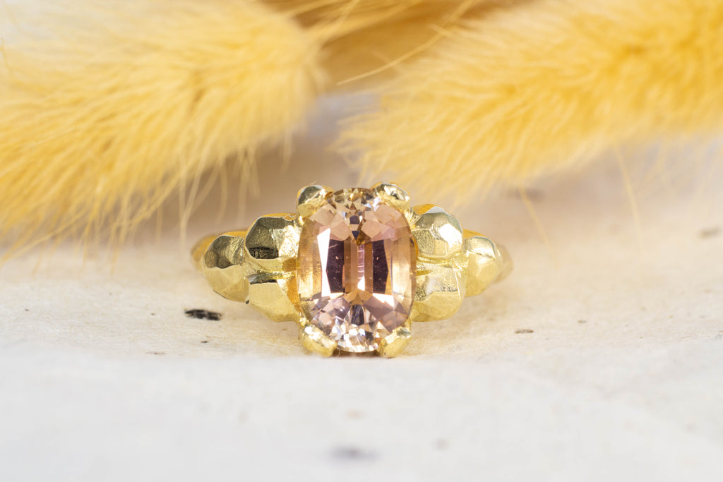 Bespoke Oasis Ring - 18ct Yellow Gold with Peach Tourmaline – Sophie ...