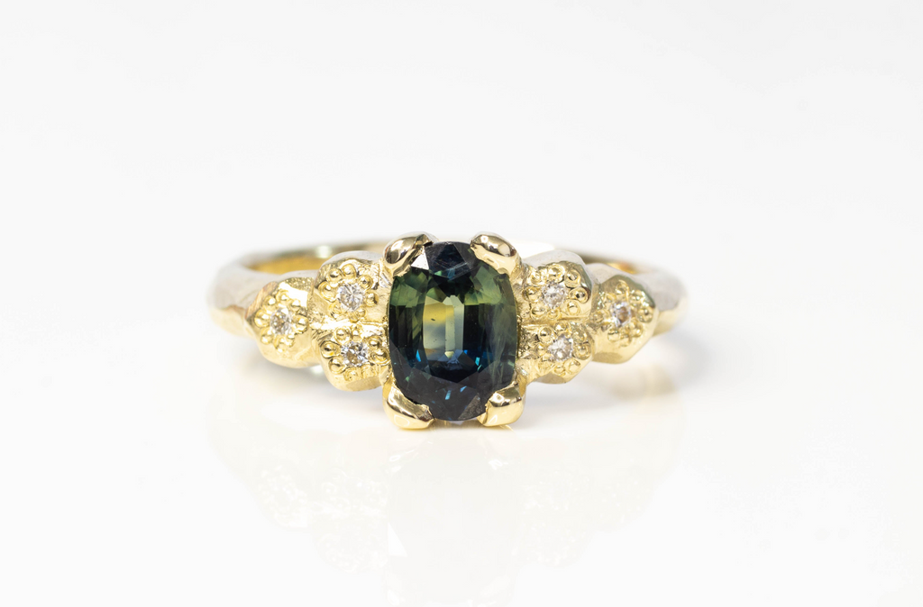 Oasis Ring - 9ct Yellow Gold with Green Sapphire – Sophie Divett Jewellery